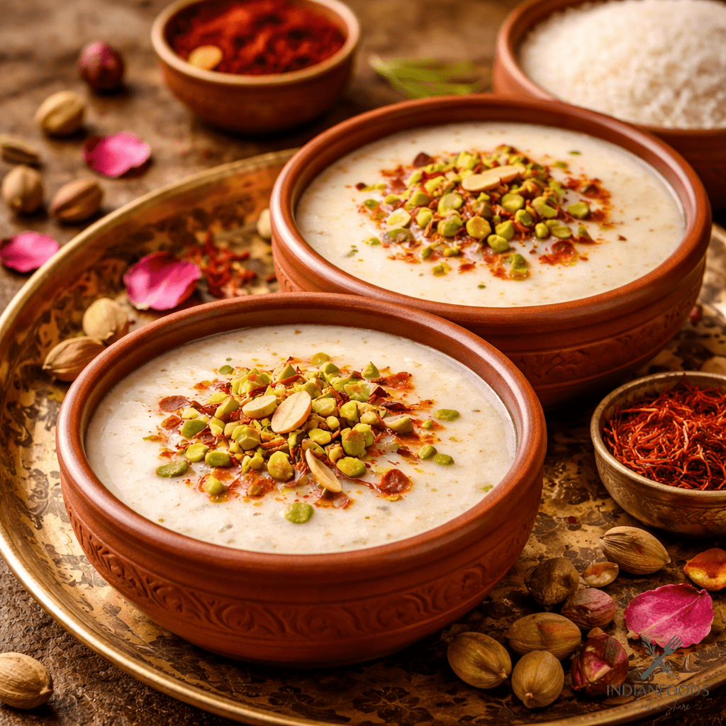 Phirni recipe - Creamy Indian Ground Rice Pudding